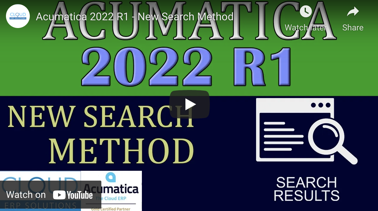 Acumatica Demo Videos - Cloud 9 ERP Solutions