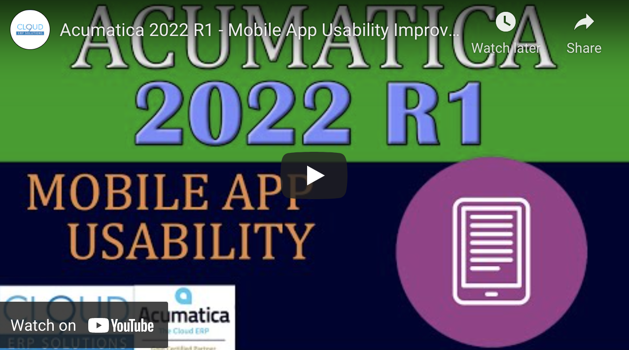 Acumatica Demo Videos - Cloud 9 ERP Solutions